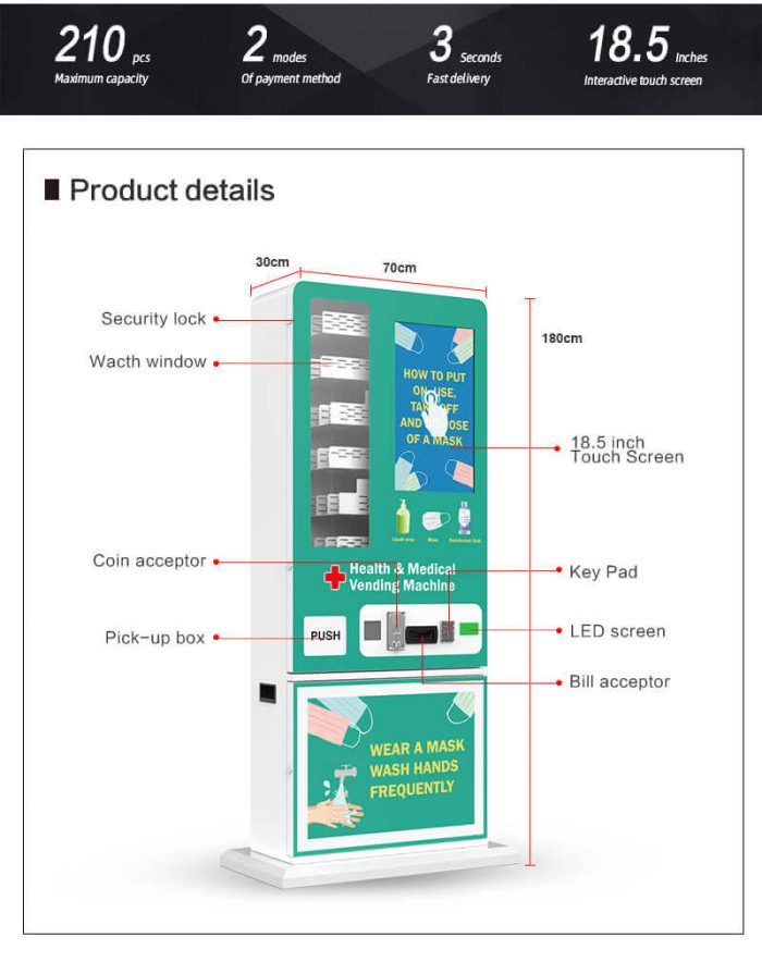 Face Mask Vending Machine For Sale Medical Healthcare Dispenser