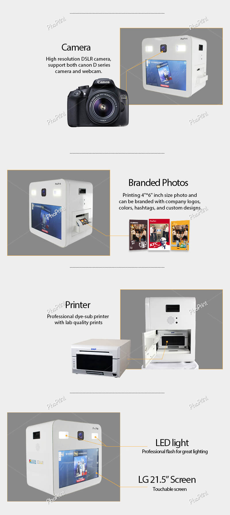 D Series Photo Booth Factory Sale - Instant Photo/Branded/Be social