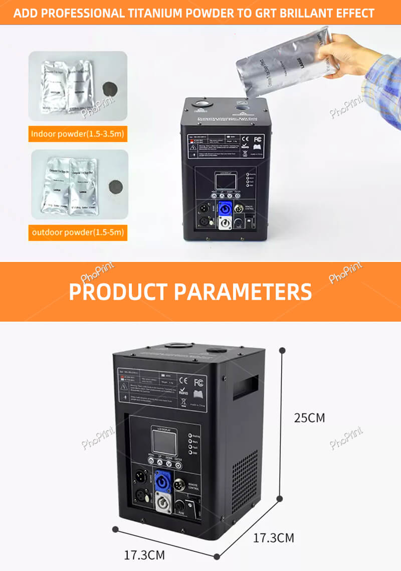 Indoor Stage Wireless Control Cold Pyro For Party