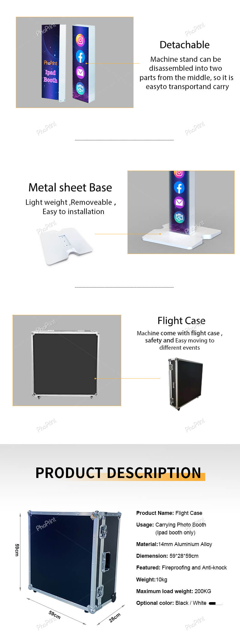 9.7''/10.5''/11'' IPad Photo Booths With Travel Case-Free Shipping
